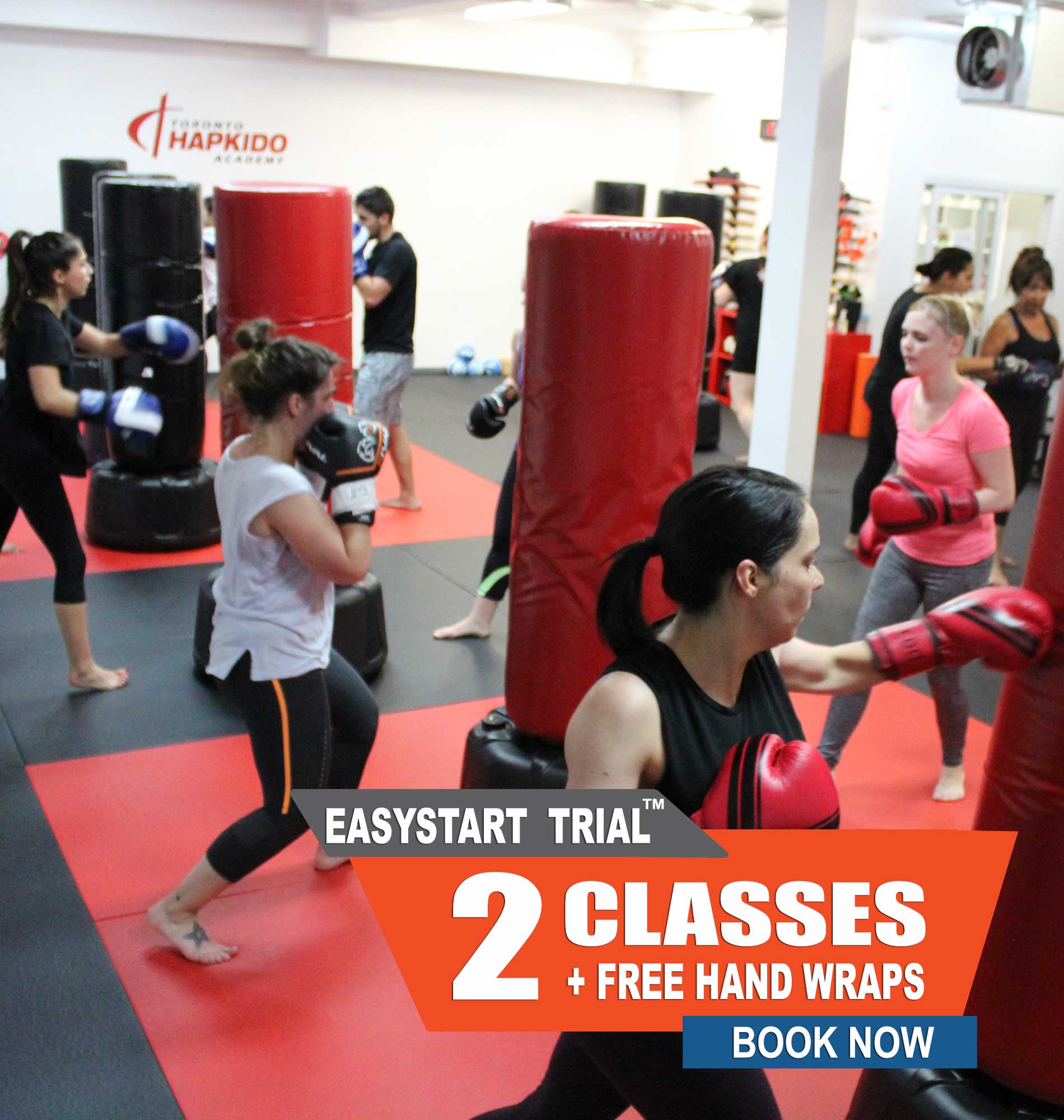 Kickboxing School Toronto | 2-class trial + free boxing wraps